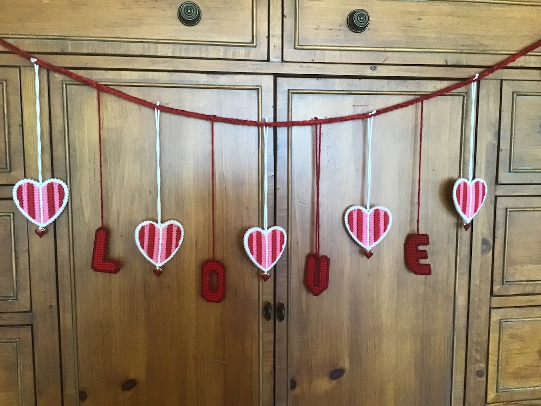 Love-hearts Garland, Valentines Garland, Bunting - Etsy