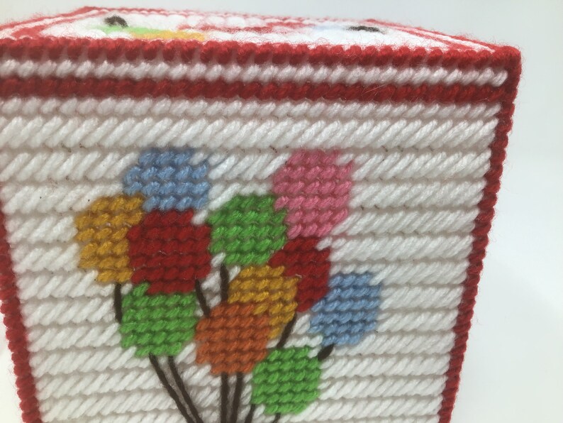 Tissue Box Cover, Party Balloons, Plastic Canvas - Etsy