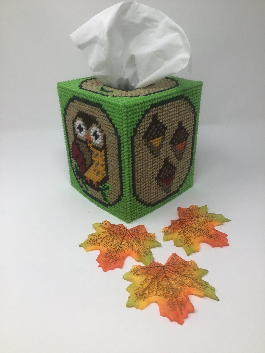 Tissue Box Cover, Owls and the Acorns - Etsy