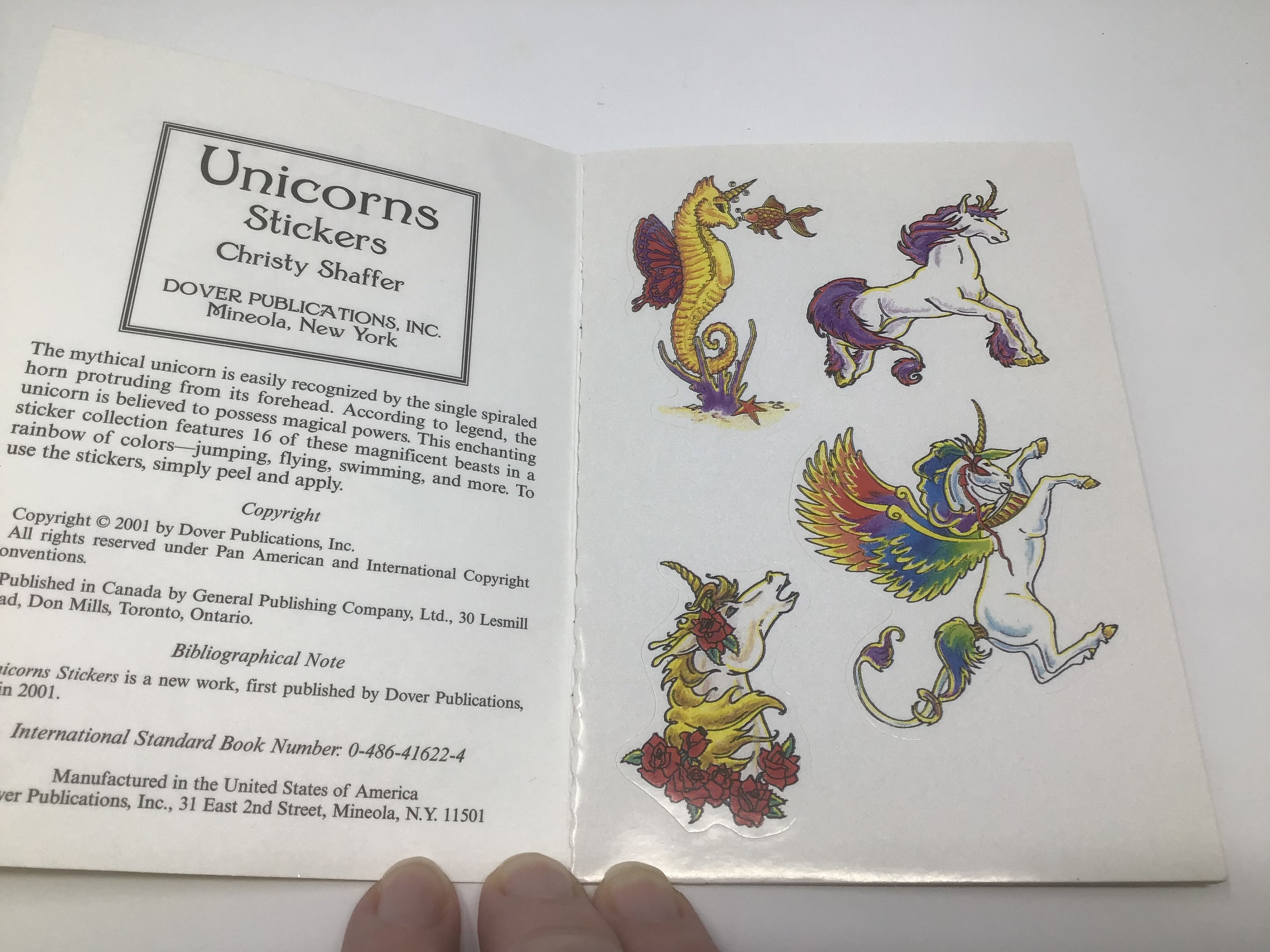 Dover, Unicorn Stickers Booklet - Etsy
