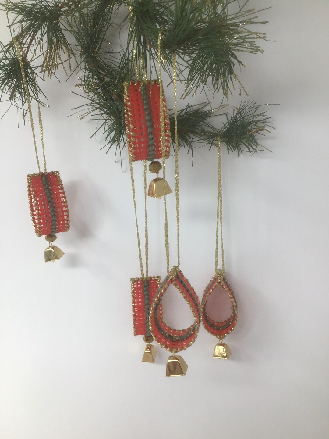 Bell-drop Christmas Ornament, With Little Golden Bell - Etsy