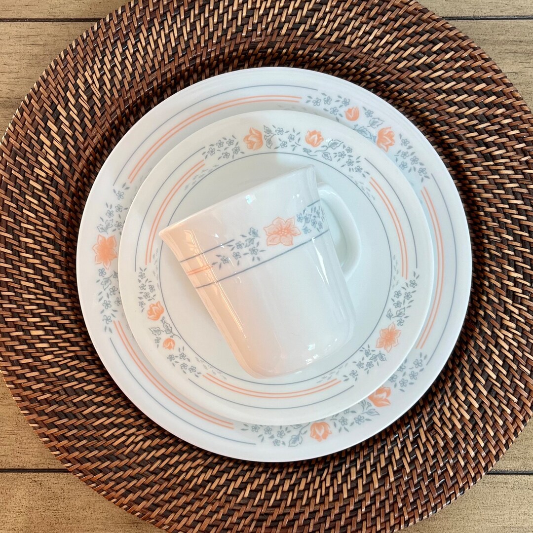 Set of 4 "apricot Grove" Corelle Salad Plate Bread and Butter Plate ...