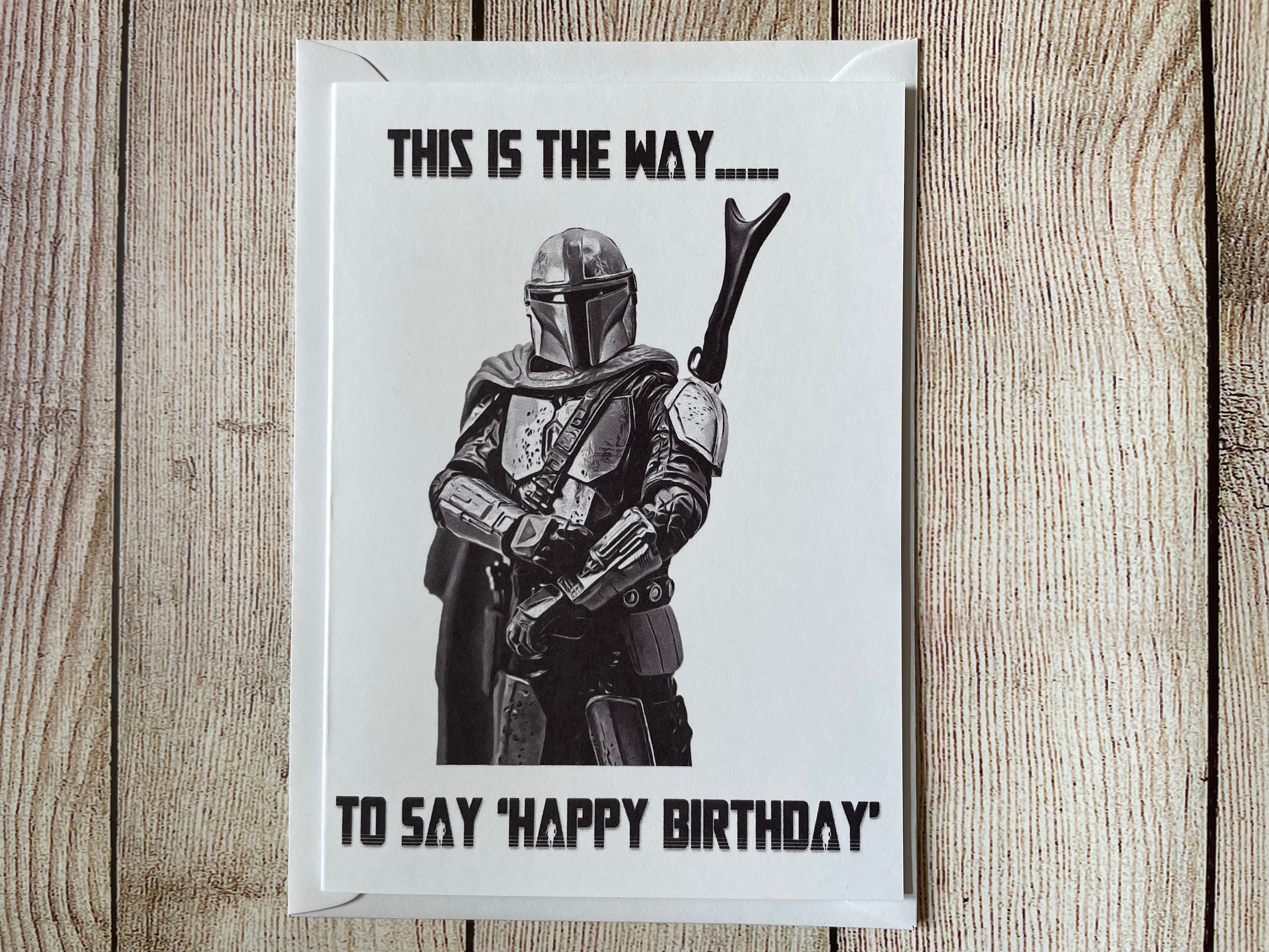 The Mandalorian Birthday Card for Star Wars Fans Handmade Original ...