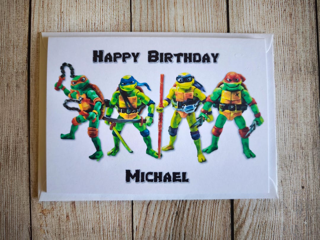 Teenage Mutant Ninja Turtles - Greetings Card - Handmade Personalised ...