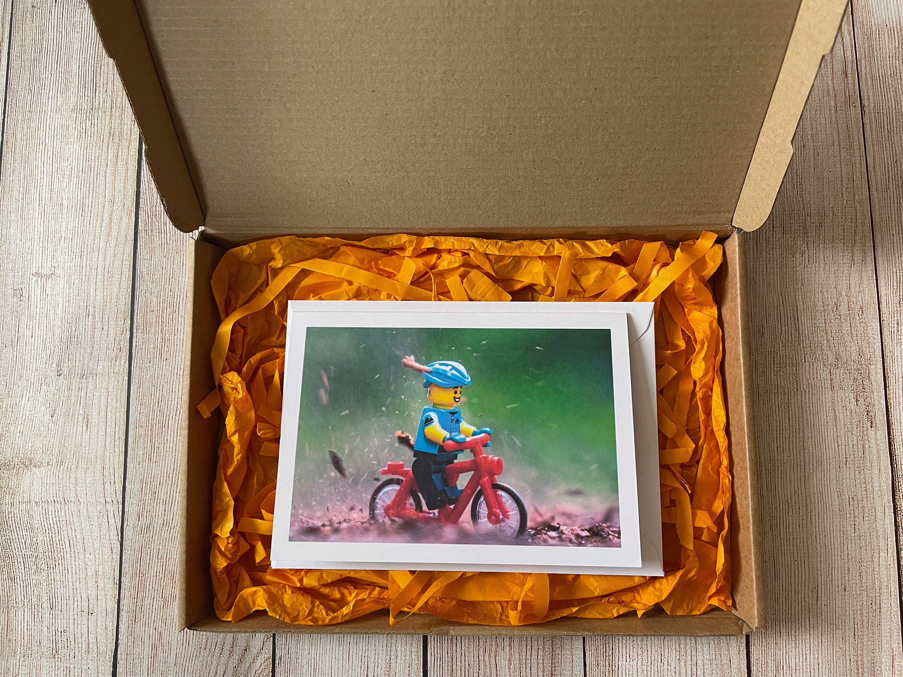 Lego Boy Biker Minifigure Photo Greetings Card - Etsy