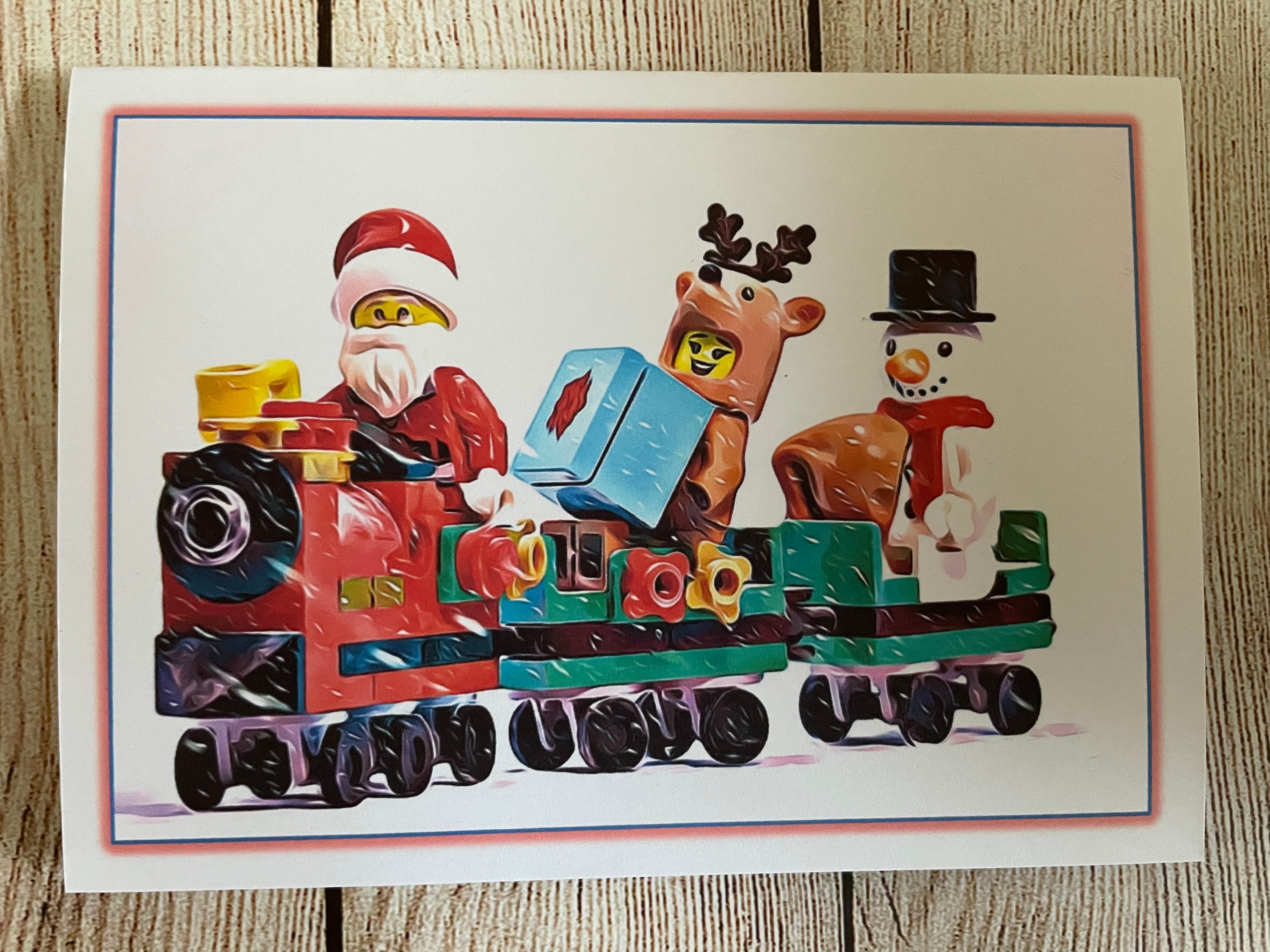 Christmas Lego Card Minifigure Photo Greetings Card - Etsy