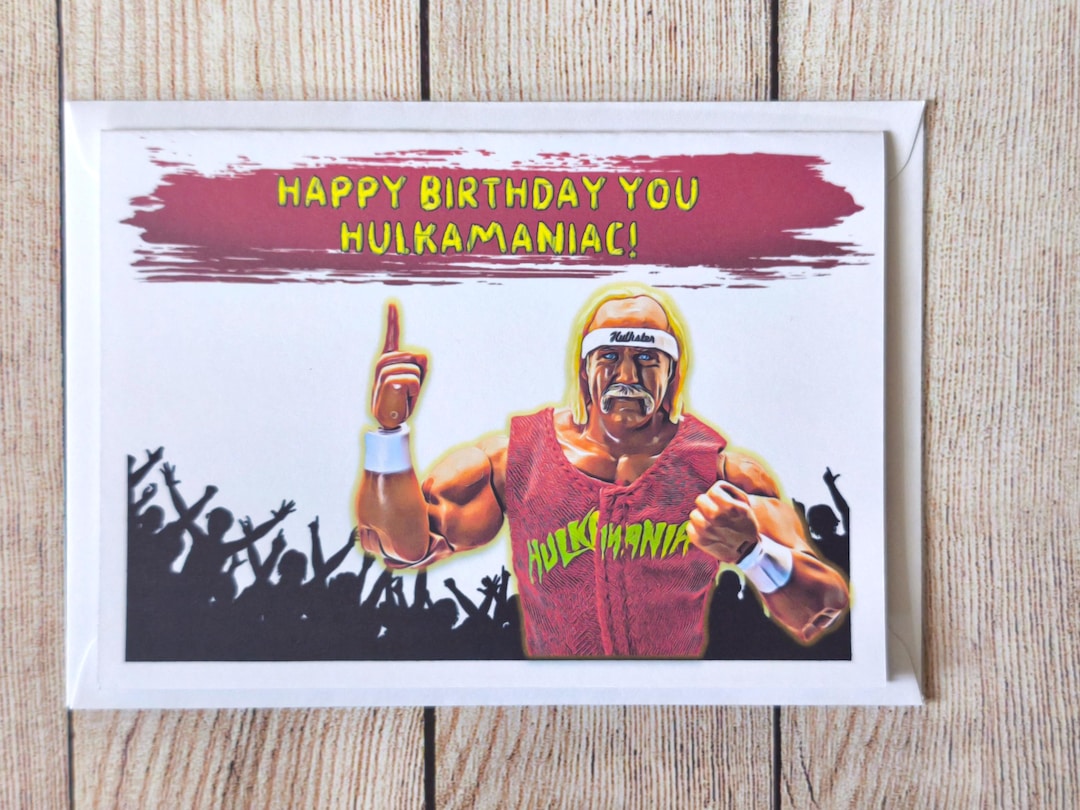 Hulk Hogan Birthday Card: WWE Wrestling Fan, Handmade - Etsy Canada