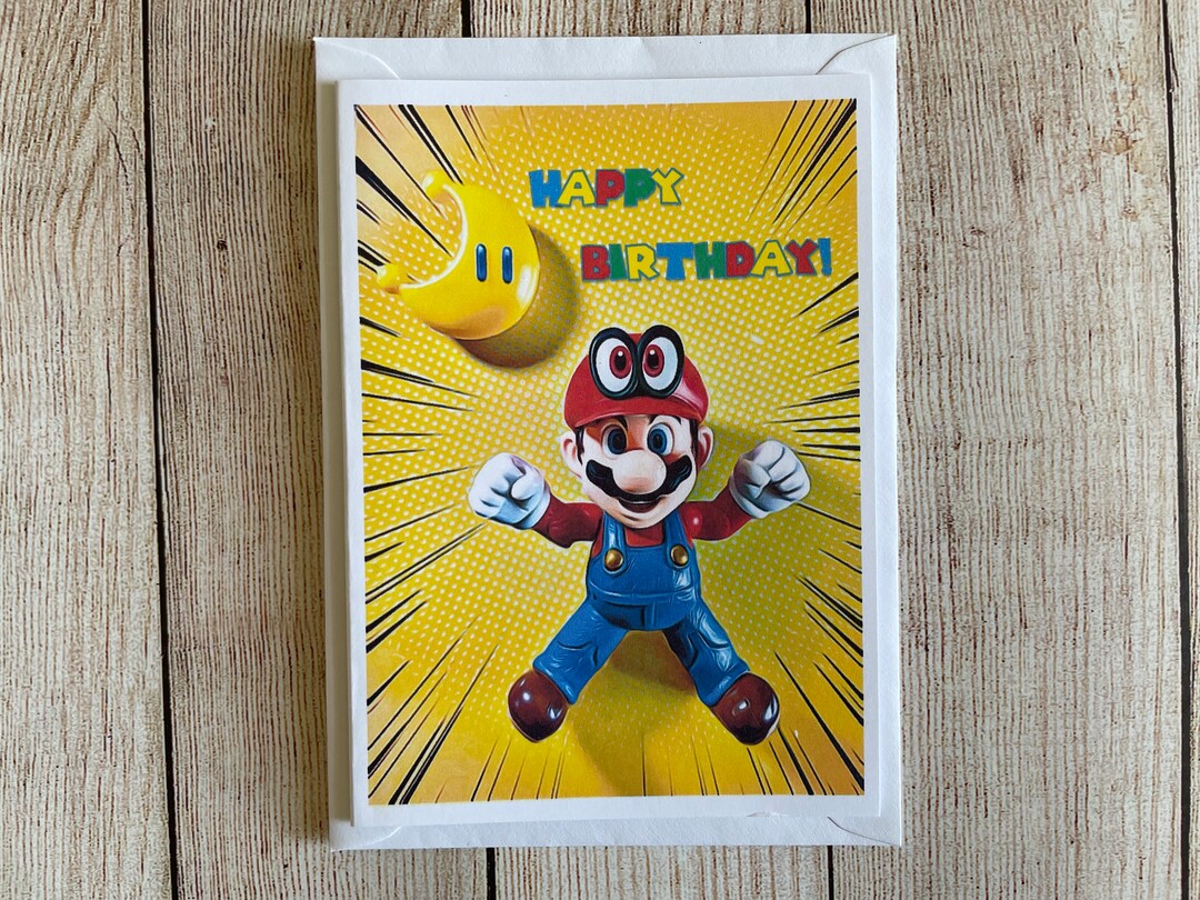Super Mario Nintendo Birthday Card for Gamers Handmade Original ...