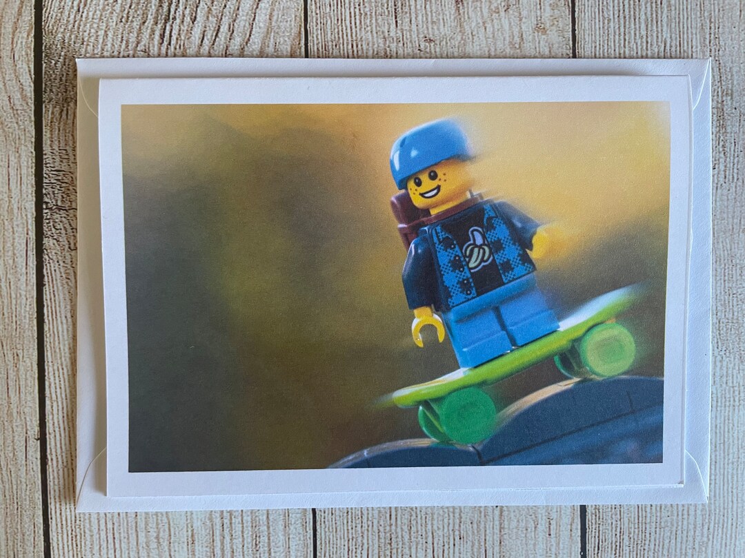 Lego Skater Minifigure Photo Greetings Card Birthday Handmade Original ...