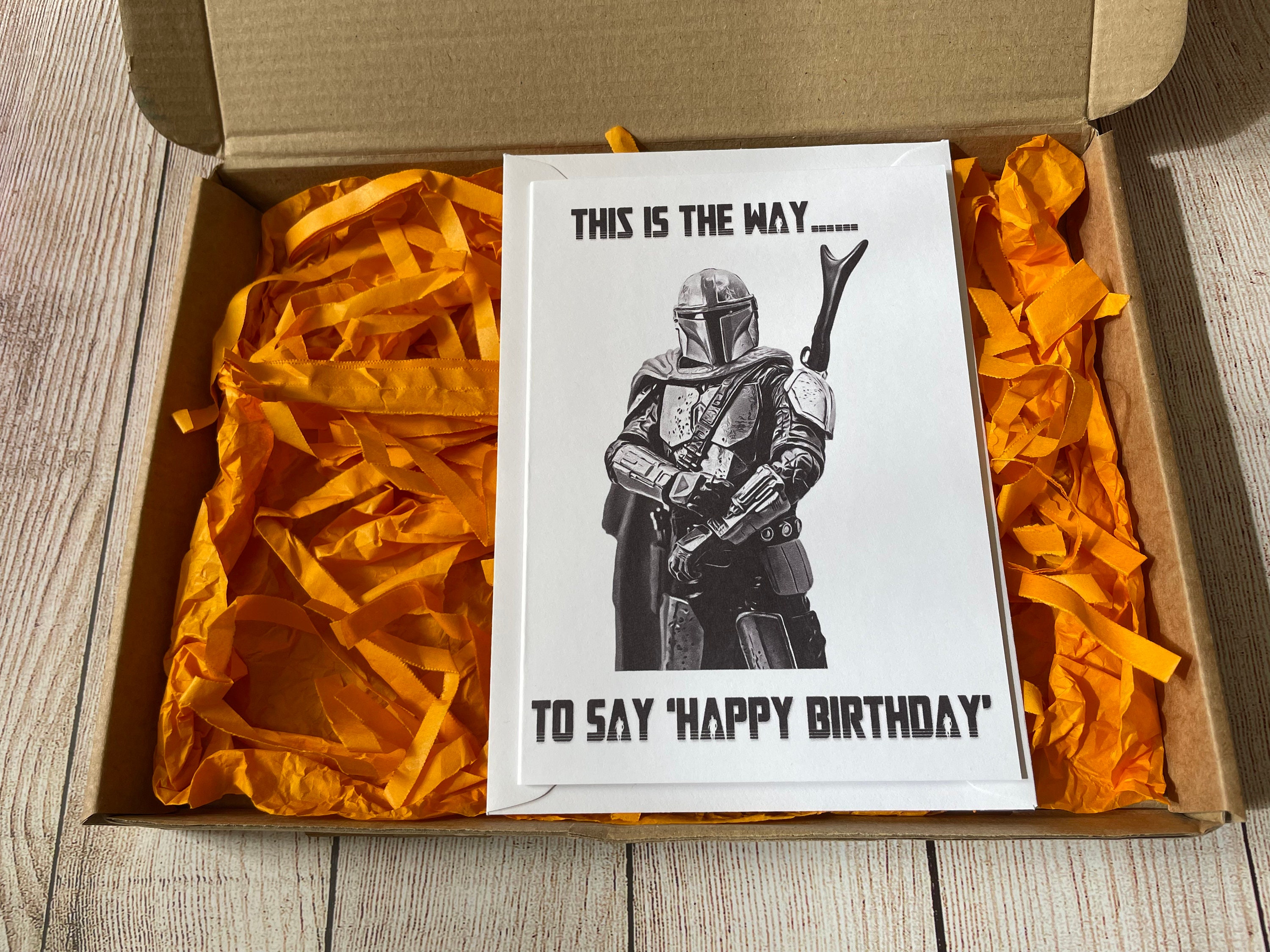 The Mandalorian Birthday Card for Star Wars Fans Handmade Original ...