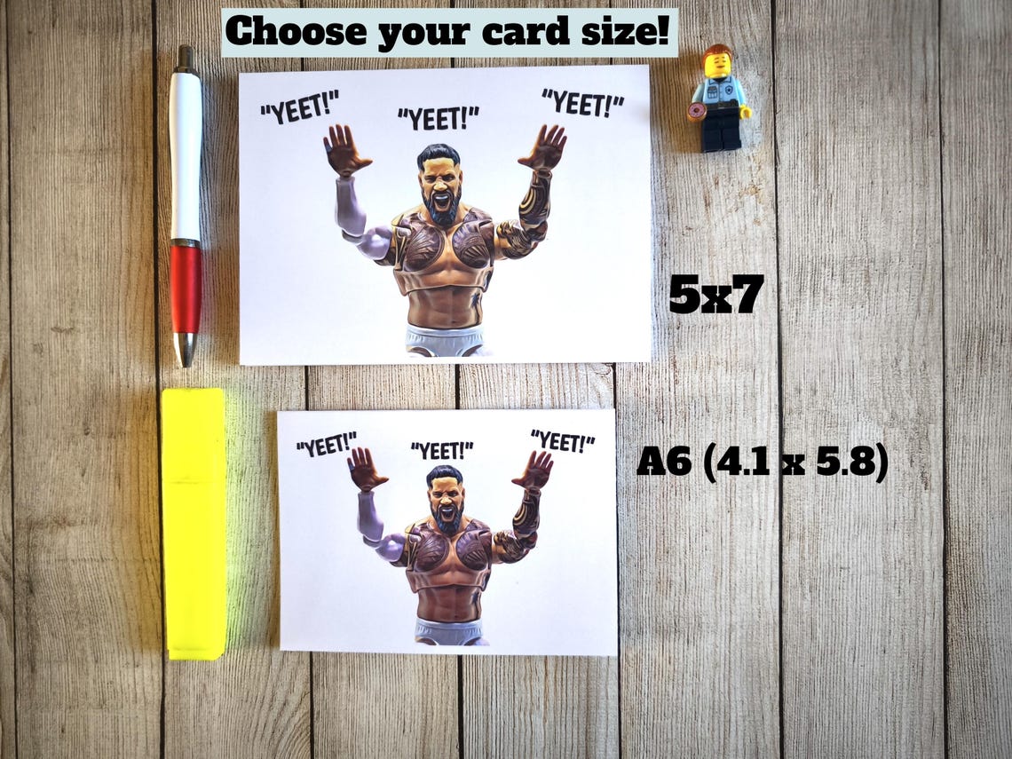 Jey Uso Birthday Card: WWE Wrestling Fan - YEET! - Handmade - Etsy