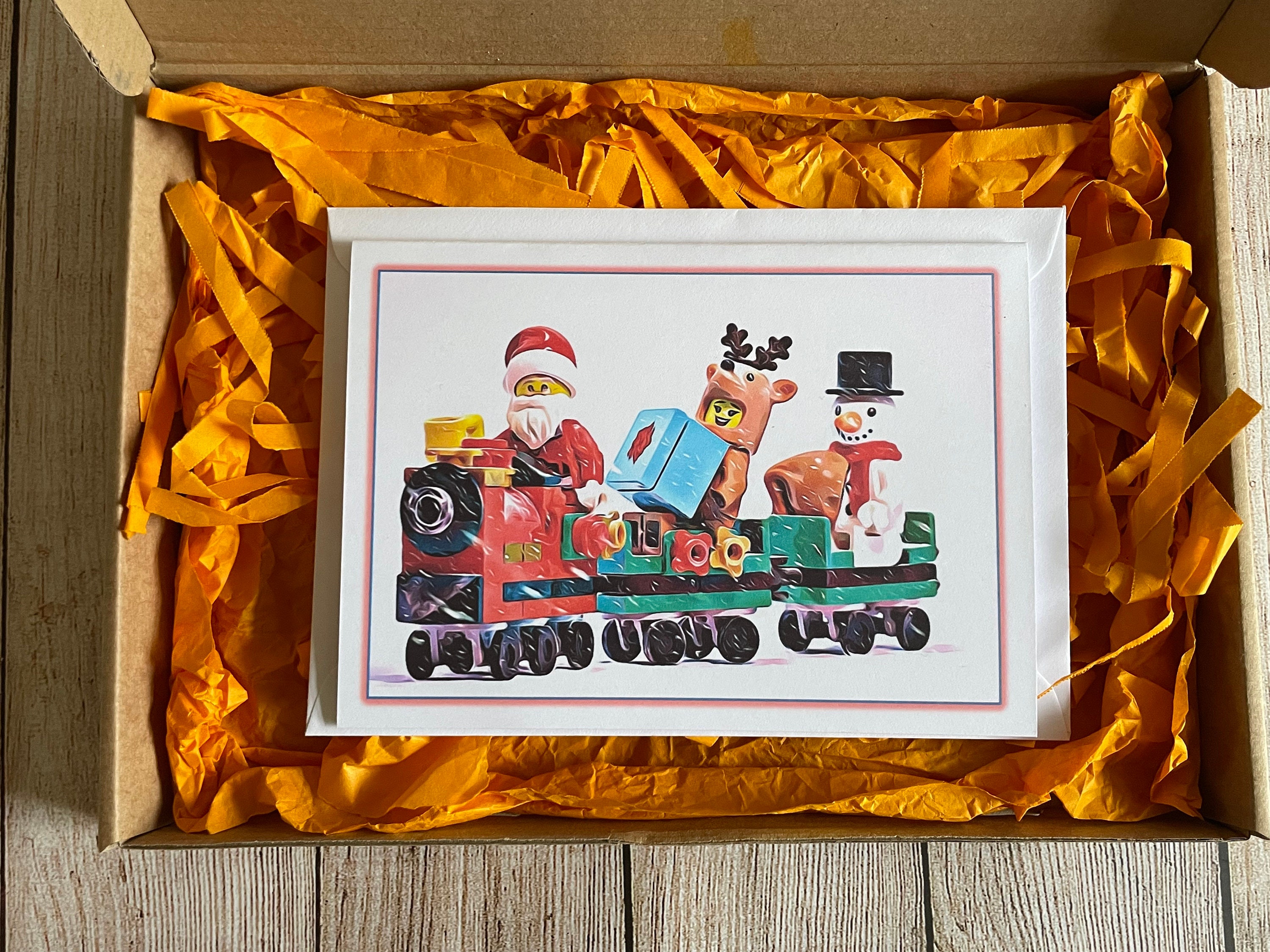 Christmas Lego Card Minifigure Photo Greetings Card - Etsy
