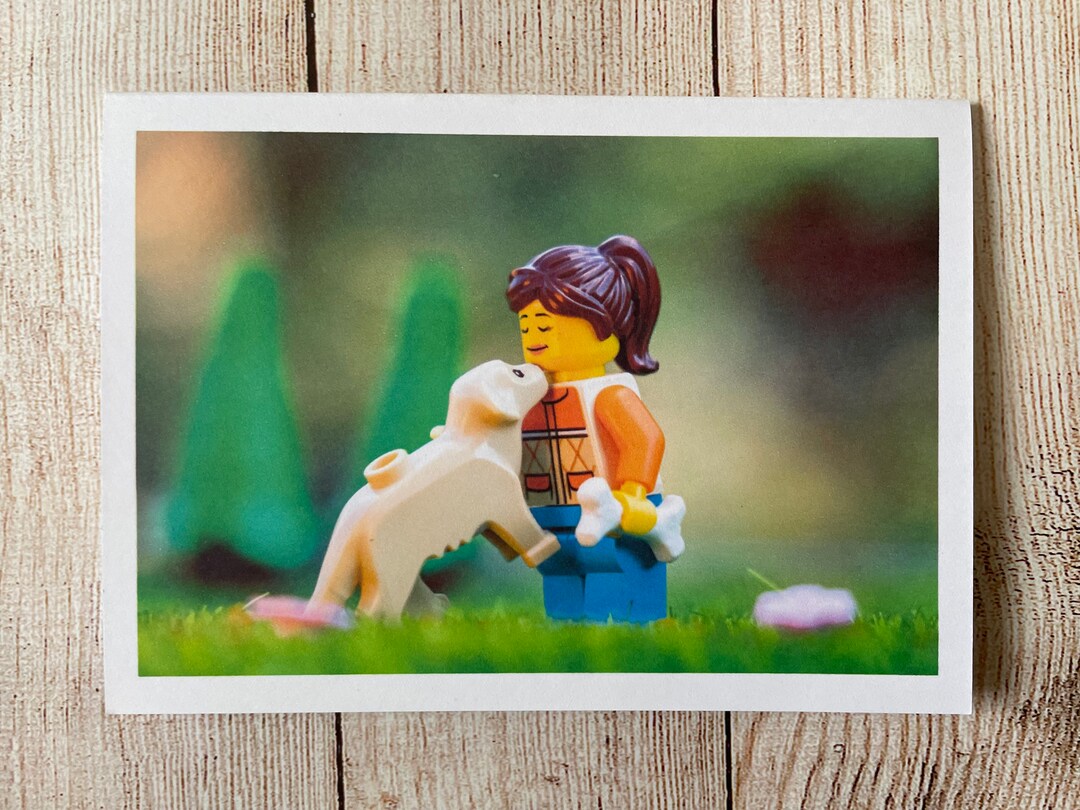 Lego Dog Lover Minifigure Photo Greetings Card Pets Birthday Handmade ...