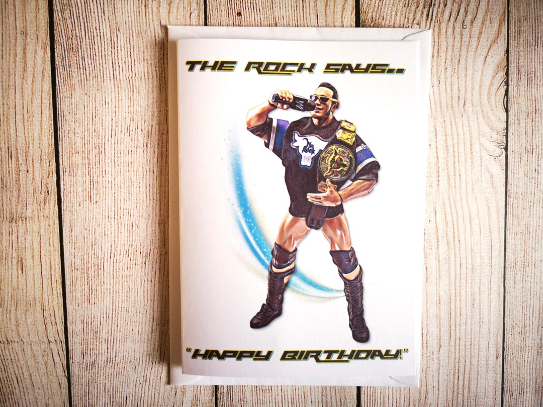 Wrestling the Rock Dwayne Johnson Birthday Card for WWE Fans Handmade ...