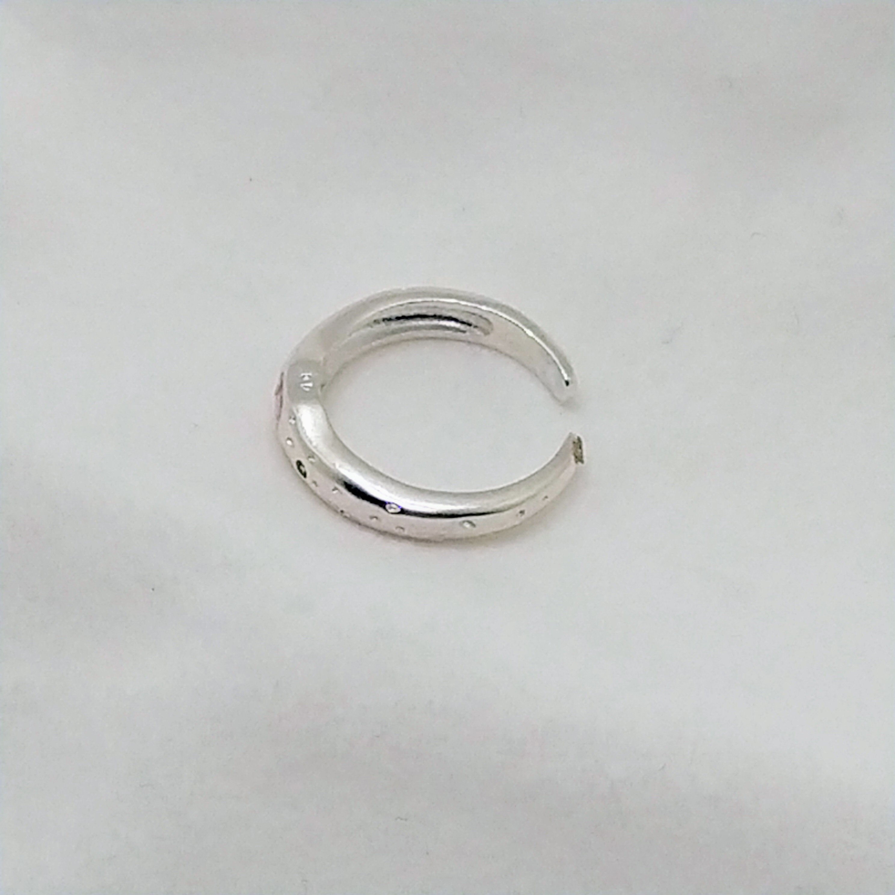 Chunky 925 Sterling Silver Crystal Heart Textured Adjustable Ring, Pink ...