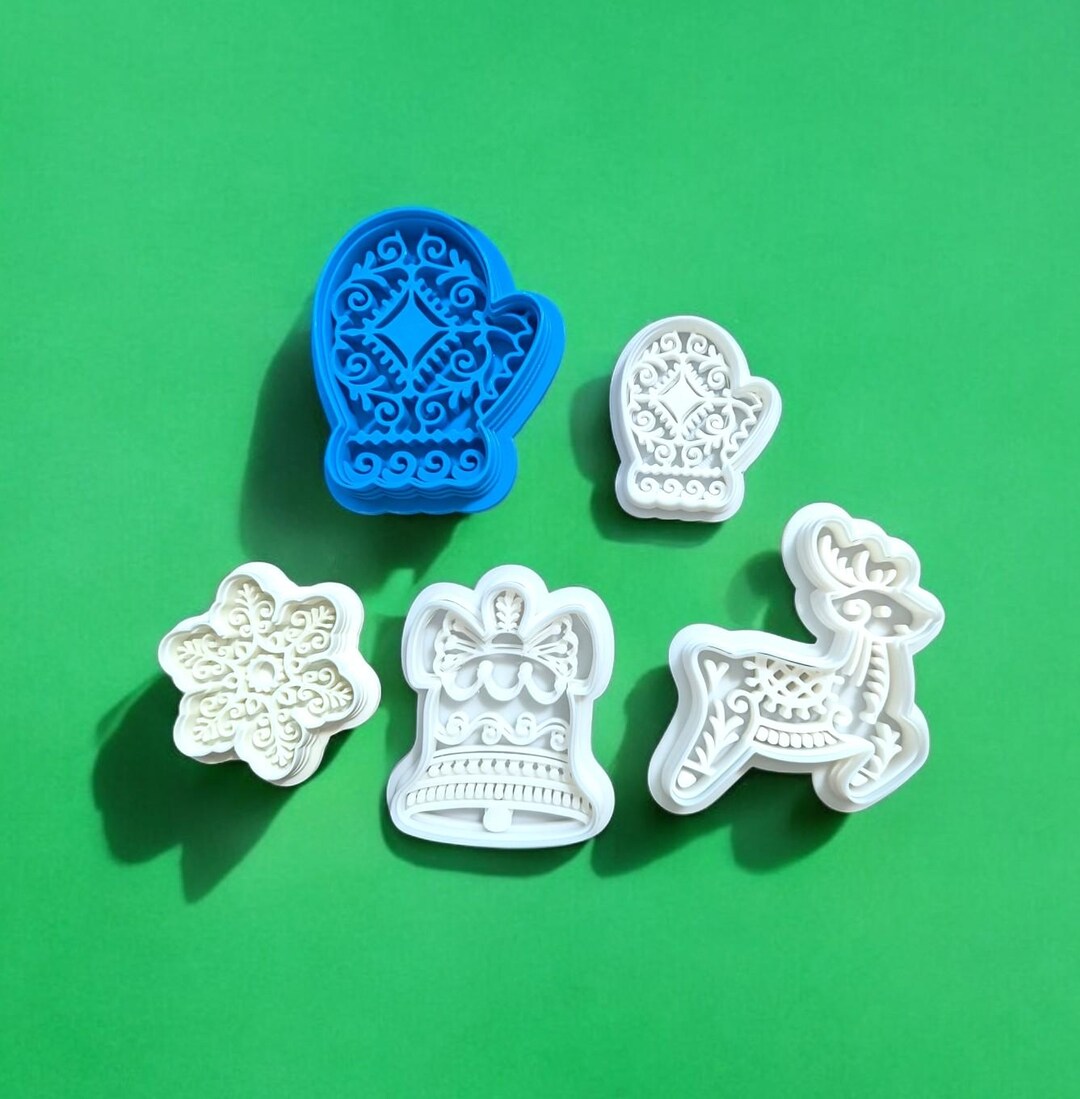 Custom 3D Printed Holiday Cookie Cutters: A Snowflake, Bell, Reindeer ...