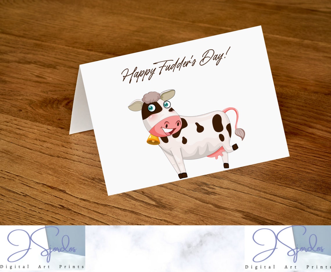 Cow Card Father's Day Printable, Cow Card for Dad, Fathers Day Card ...