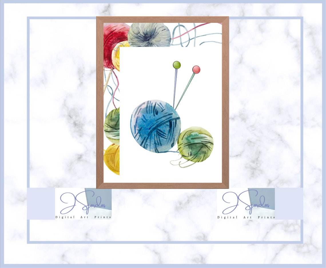 Knitting Digital Art Print Knitting Wall Art Home Decor - Etsy