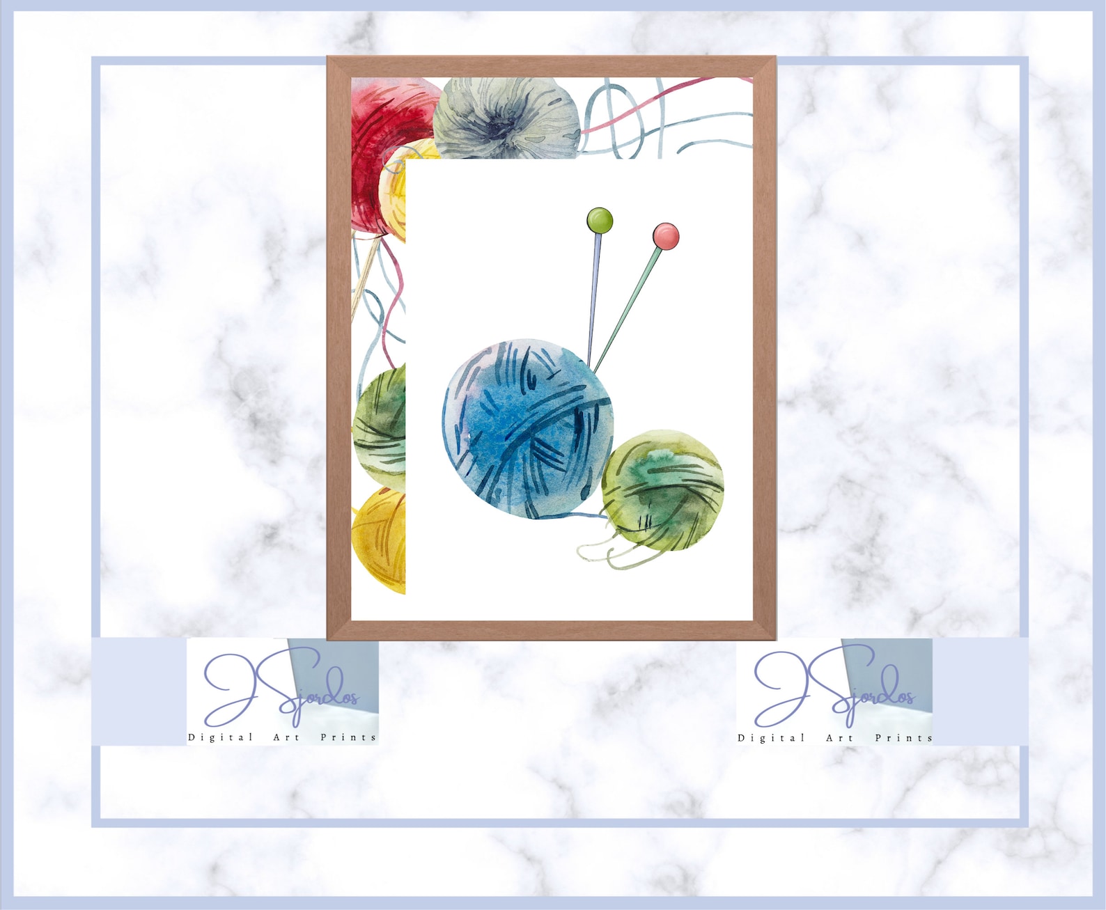 Knitting Digital Art Print, Knitting Wall Art, Home Decor, Knitting ...