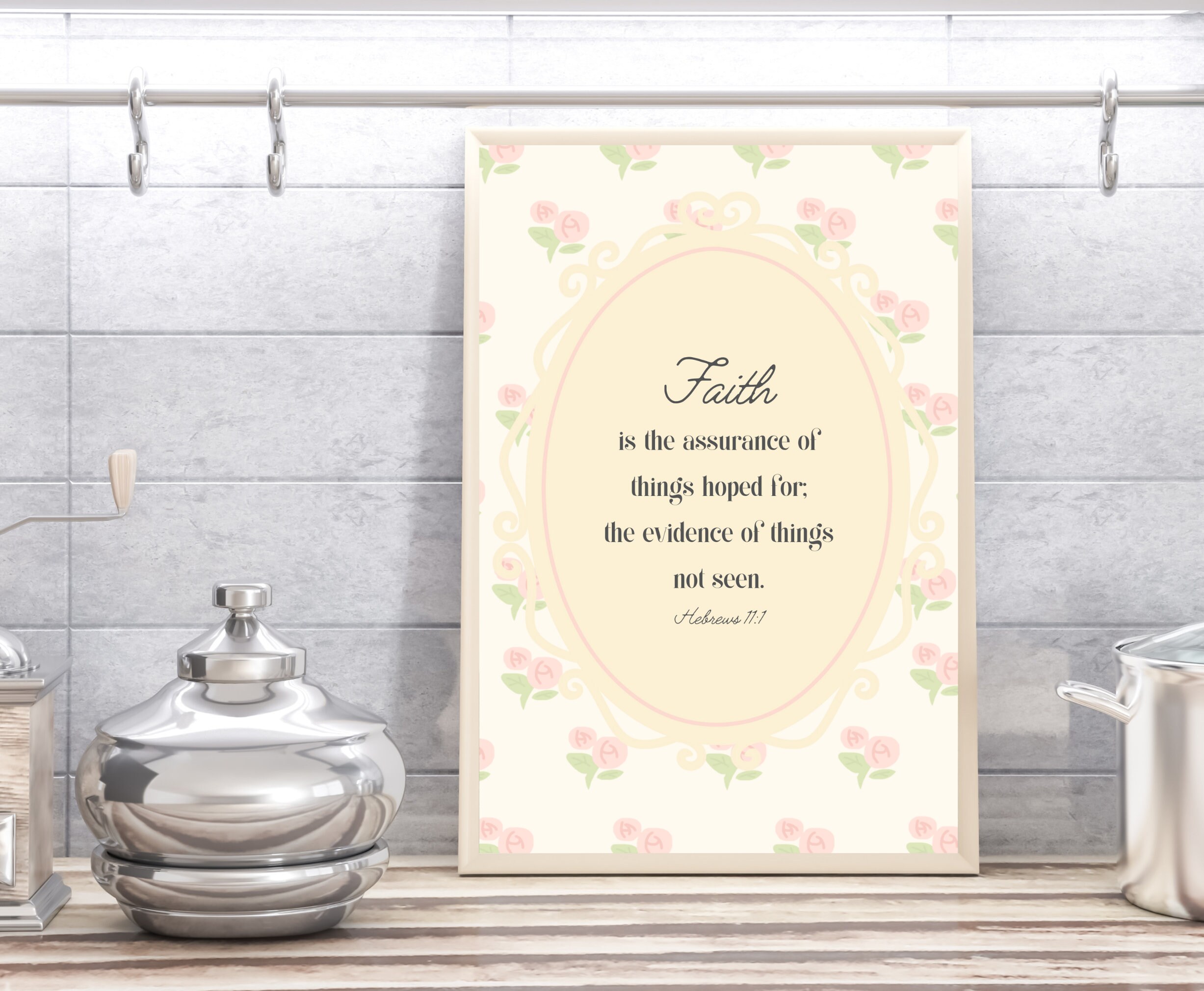 Hebrews 11:1 Faith Christian Wall Art, Scripture Wall Print, Printable ...