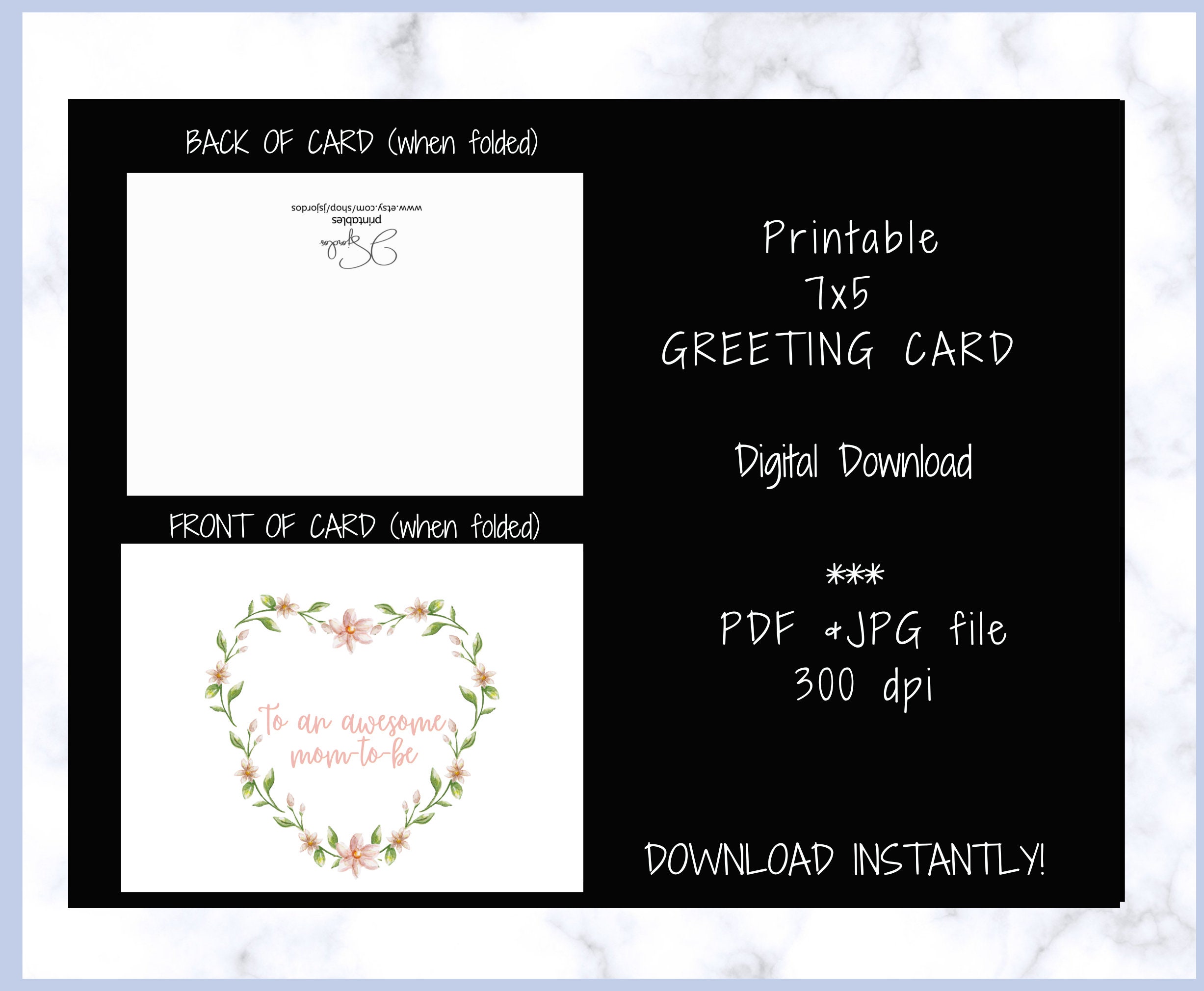 Printable Card Mom to Be, Digital Card for Baby Shower, Printable Cards ...