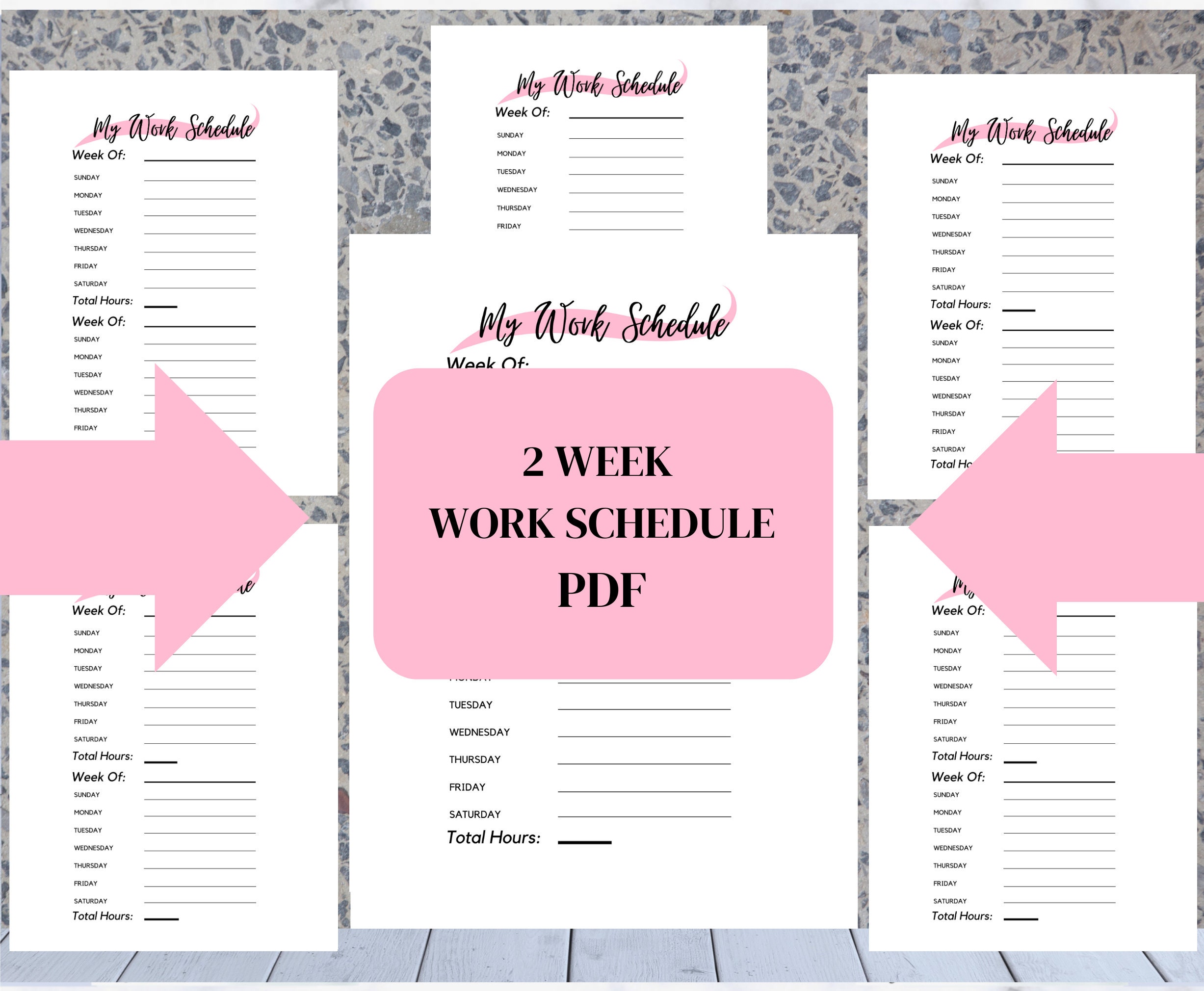 Printable Weekly Work Schedule, Work Time Tracker, Work Schedule ...
