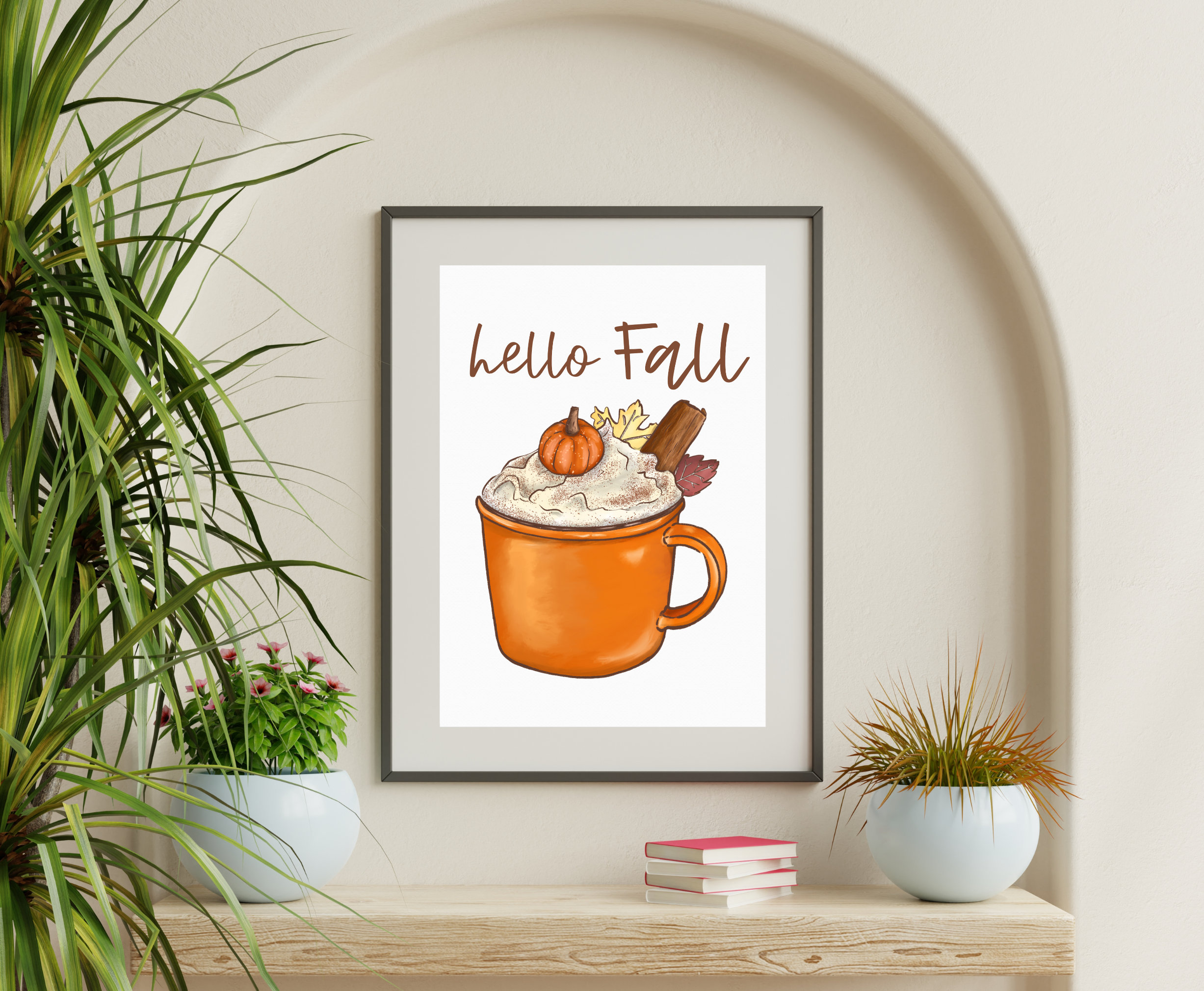 Hello Fall Digital Wall Art, Hello Fall Sign, Fall Home Decor, Fall ...