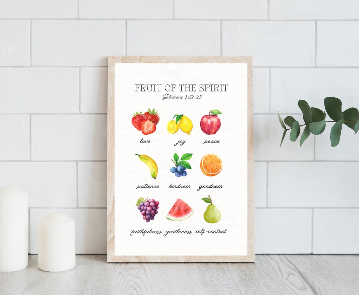 Fruit of the Spirit Christian Art Print, Printable Christian Wall Art ...