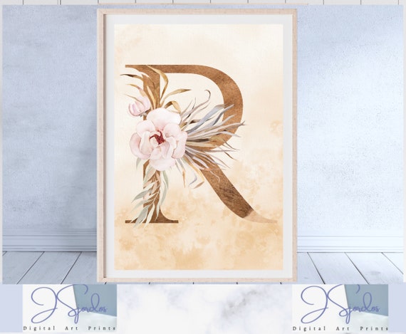 Letter R Wall Decor Digital Initial R Alphabet Wall Decor - Etsy