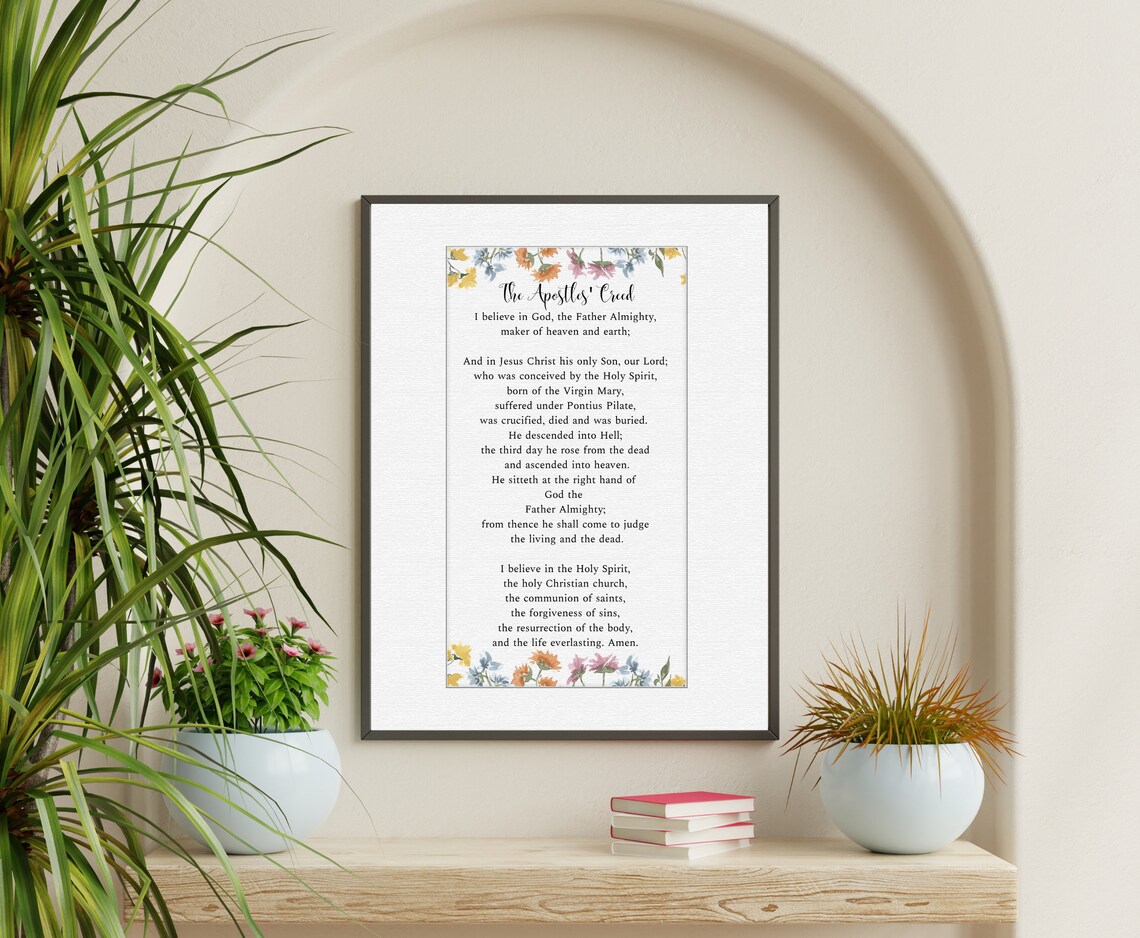 The Apostles' Creed Pdf, Christian Statement of Faith, Christian Wall ...