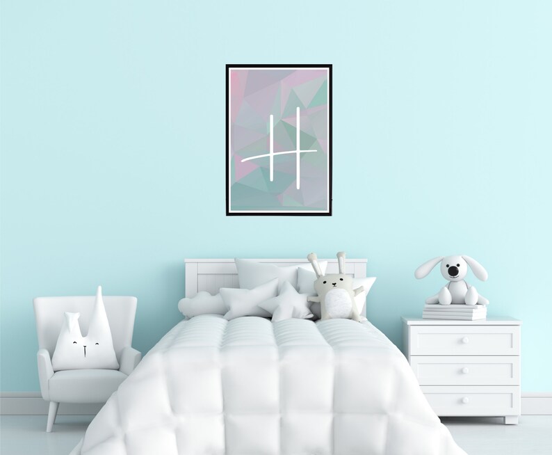Letter H Pastels Modern Monogram Print Pastel Home Decor - Etsy