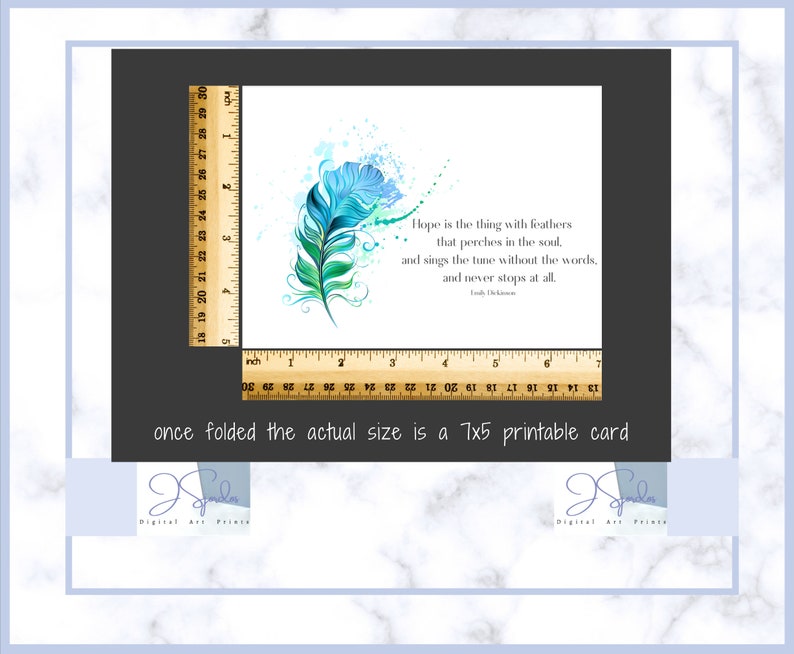 Emily Dickinson Poem Printable Card, Emily Dickinson Hope is the Thing ...