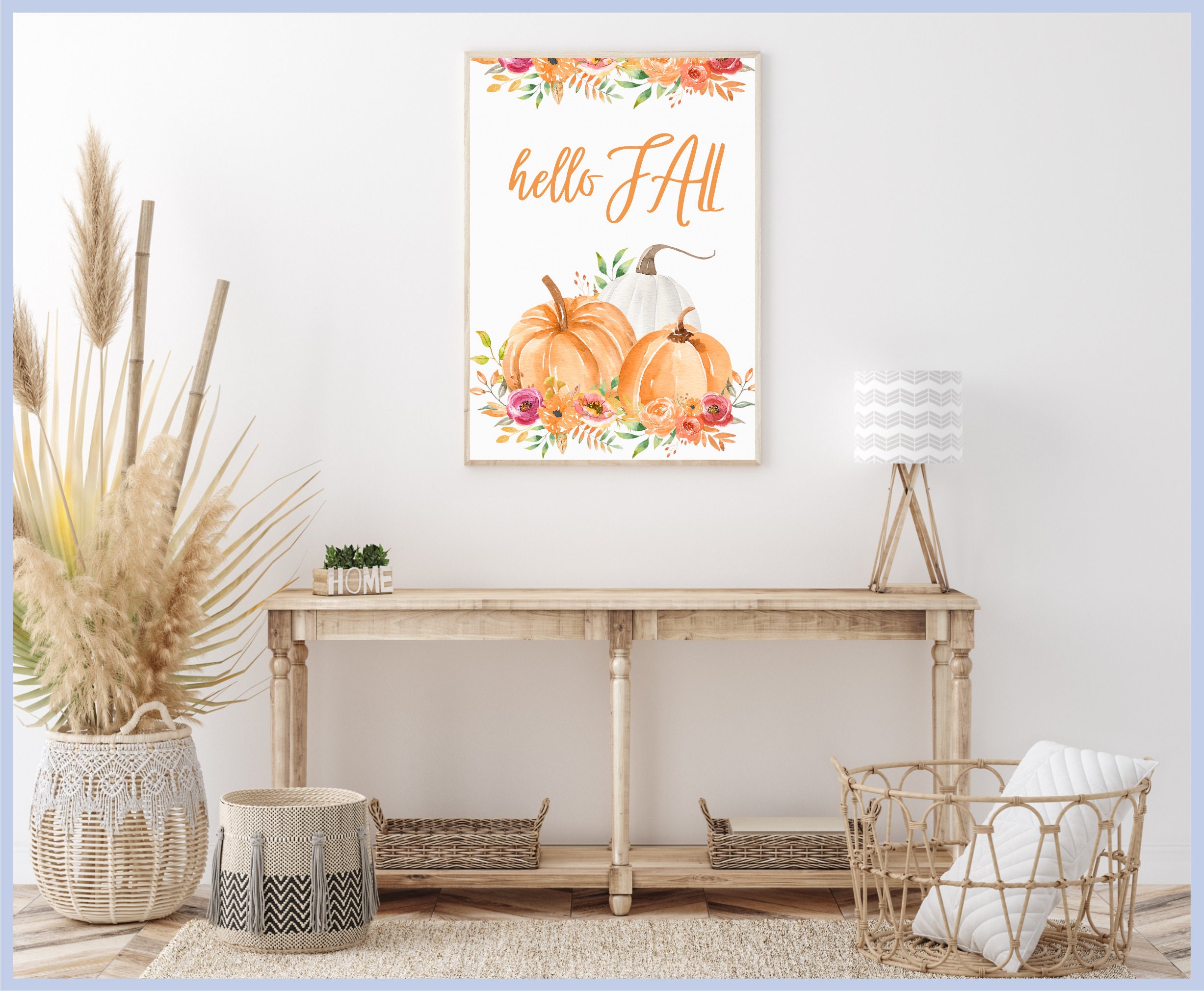 Hello Fall Sign, Hello Fall Digital Print, Fall Home Decor, Fall ...