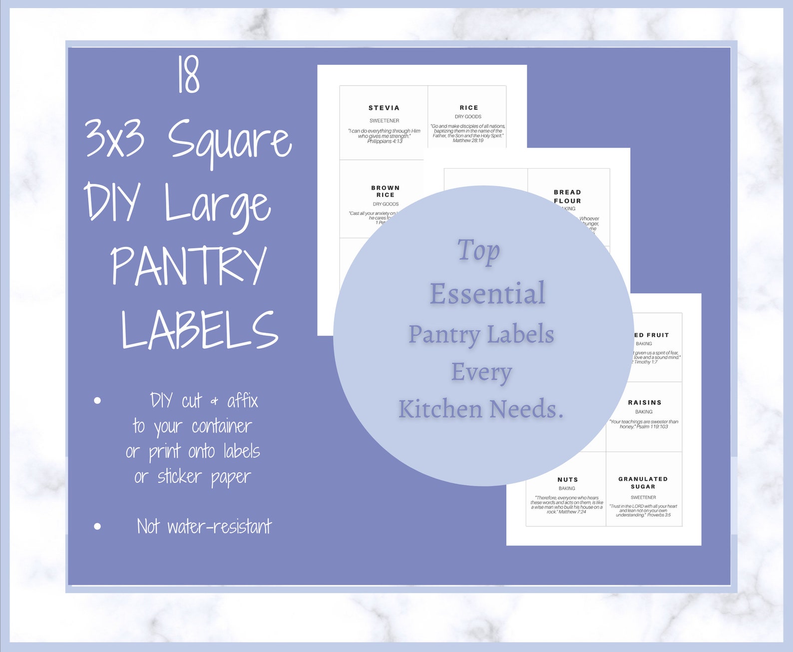 Printable Pantry Labels, Bible Verses, Kitchen Pantry Labels, Storage ...