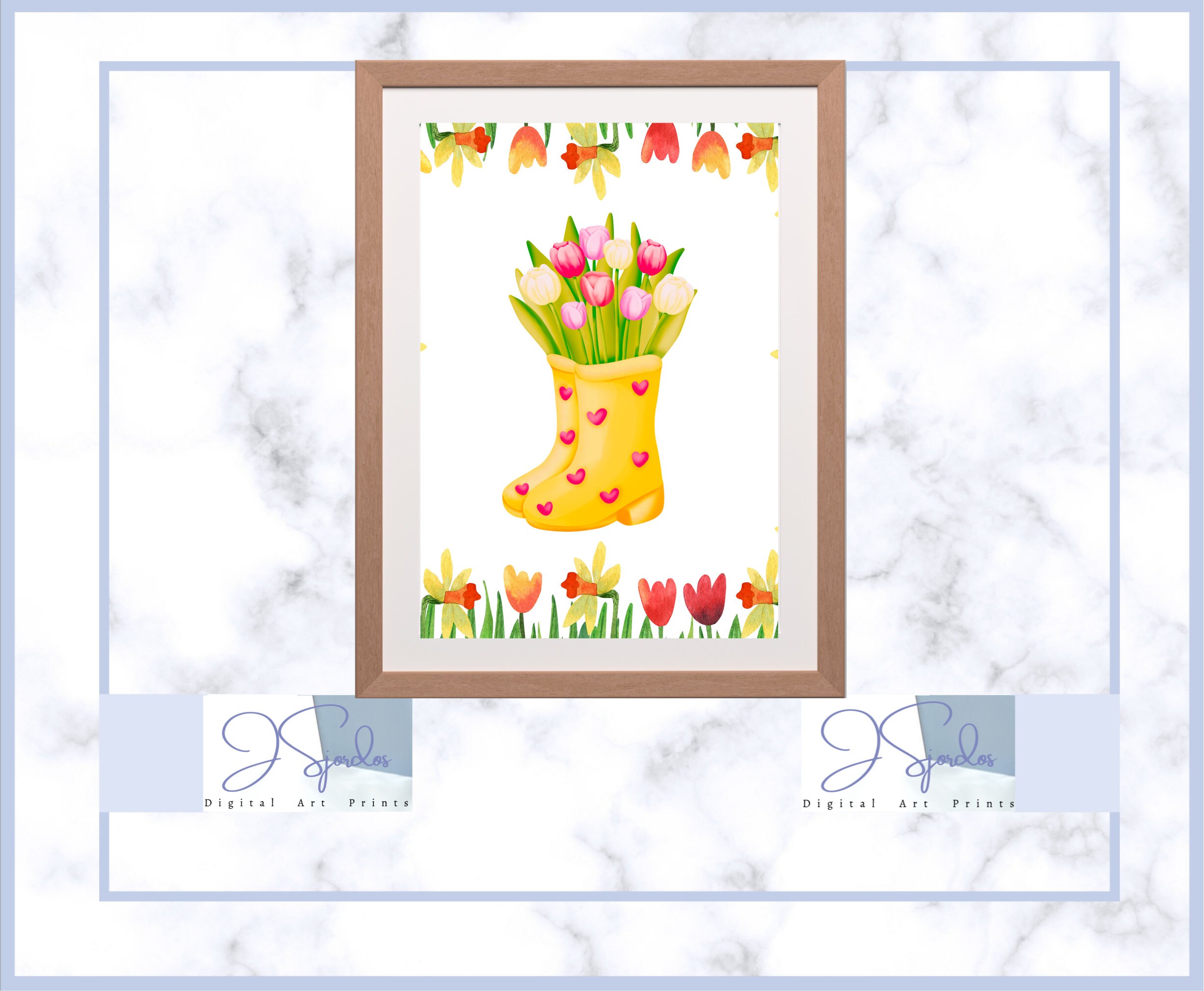 Watercolor Tulips, Spring Digital Print, Watercolor Flowers, Spring ...