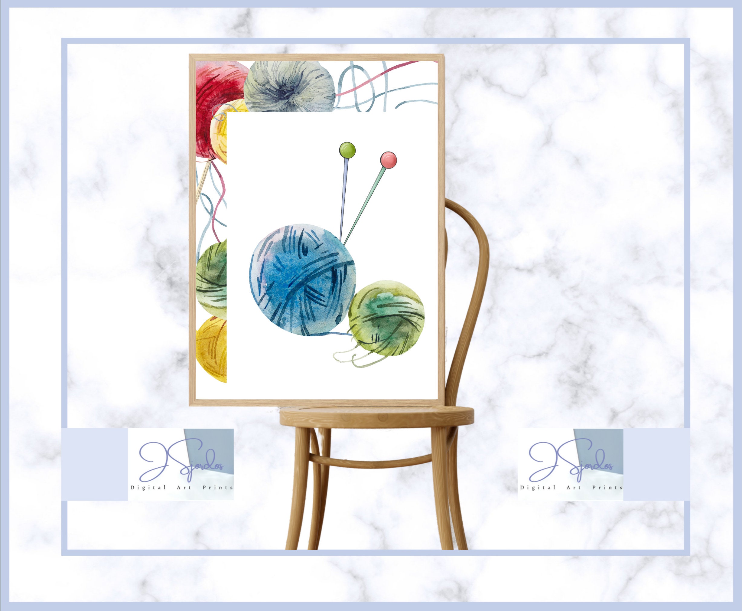 Knitting Digital Art Print Knitting Wall Art Home Decor - Etsy