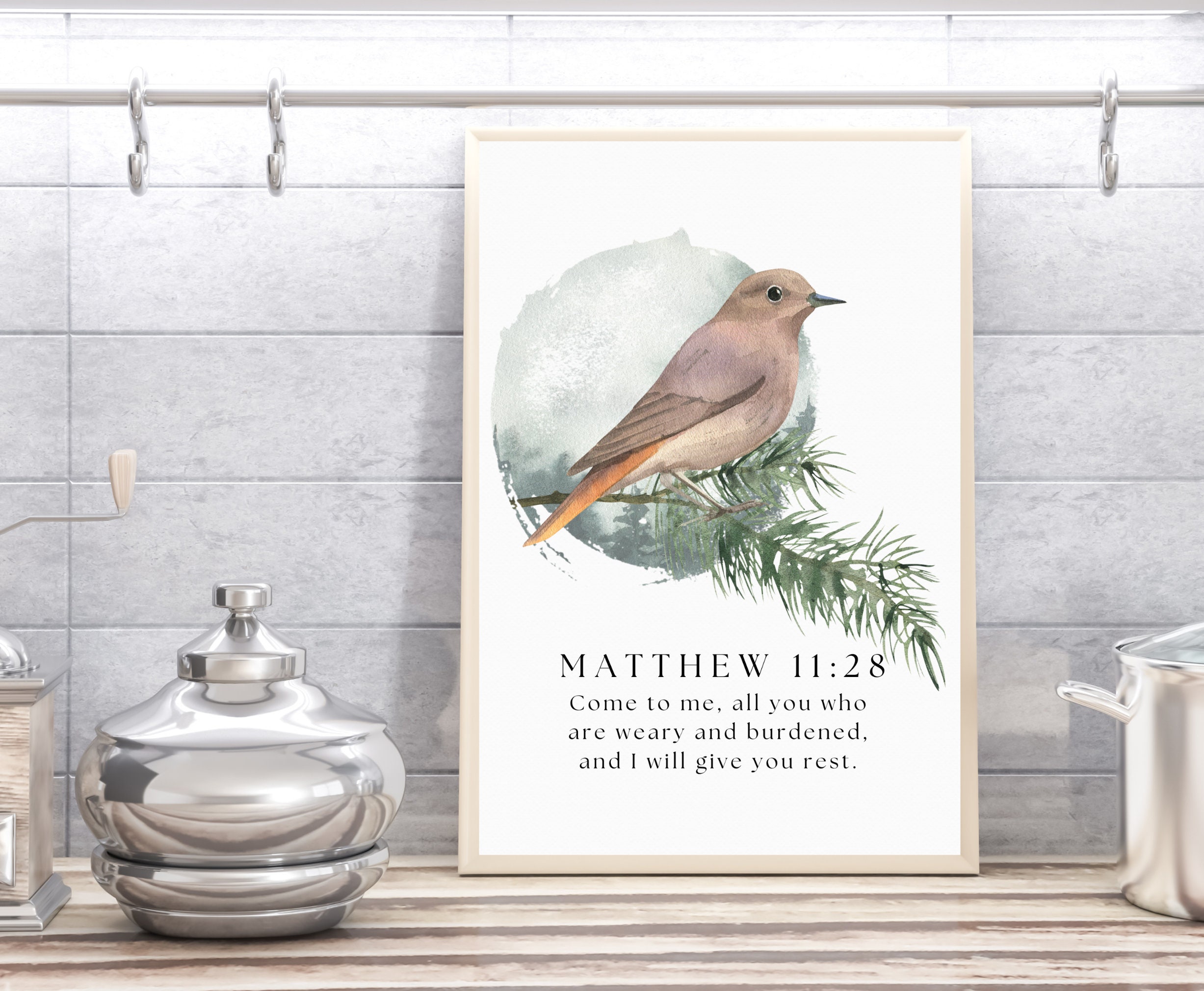 Matthew 11:28, Scripture Room Art, Christian Home Decor, Bible ...