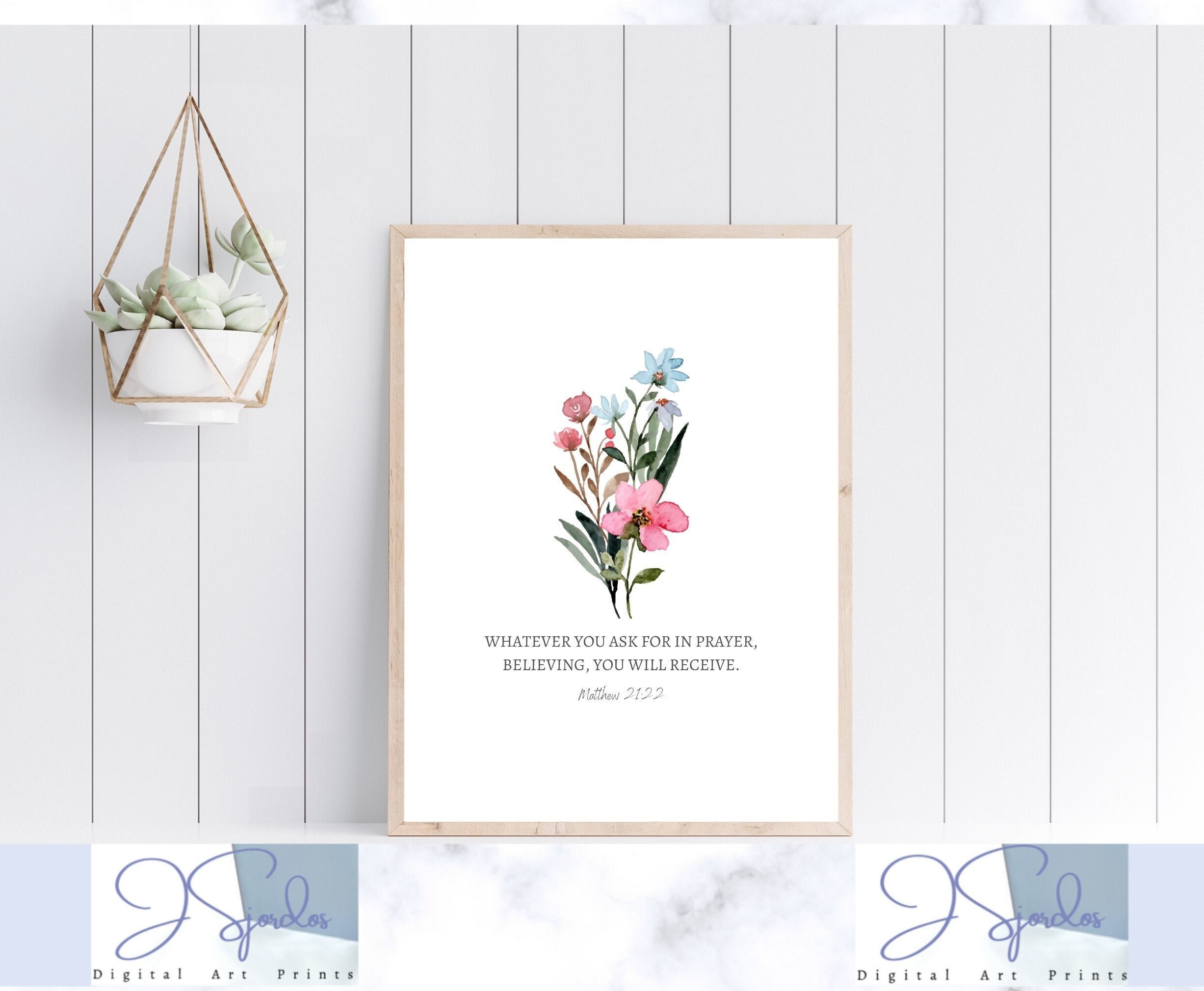 Matt 21:22 Printable Bible Verse, Christian Art Religious Home Decor ...
