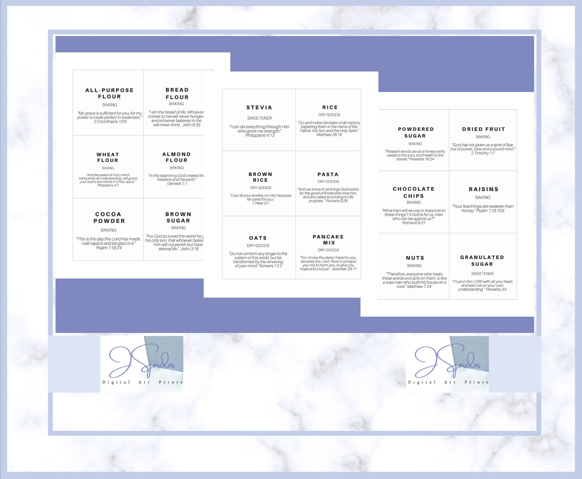 Printable Pantry Labels, Bible Verses, Kitchen Pantry Labels, Storage ...