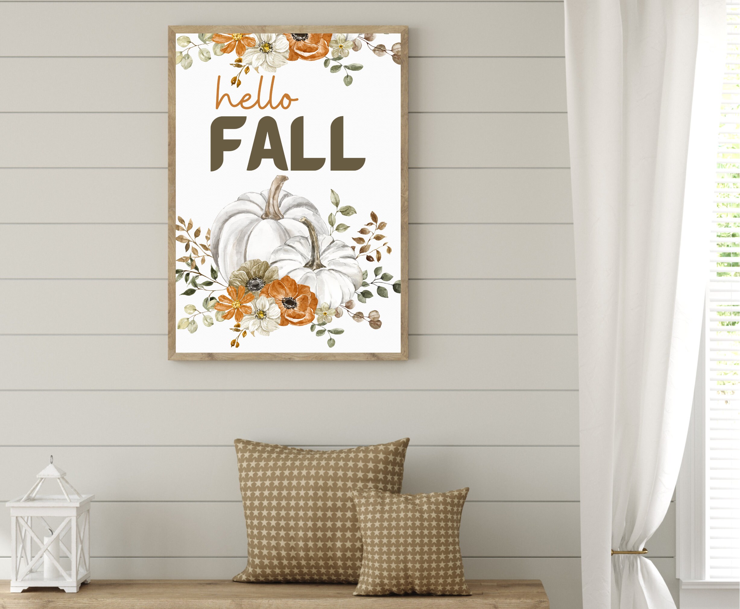 Hello Fall Art Hello Fall Digital Print Fall Home Decor - Etsy