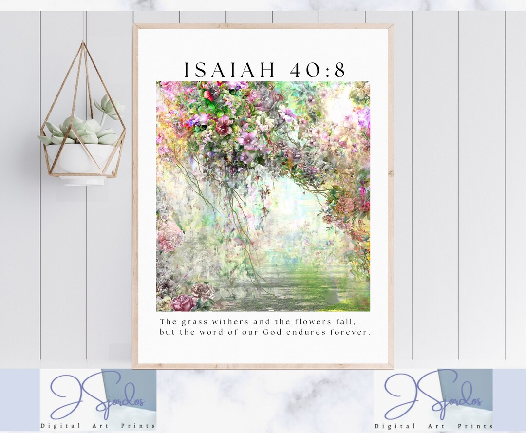Isaiah 40:8 Scripture Wall Art, Christian Posters, Religious Gifts ...