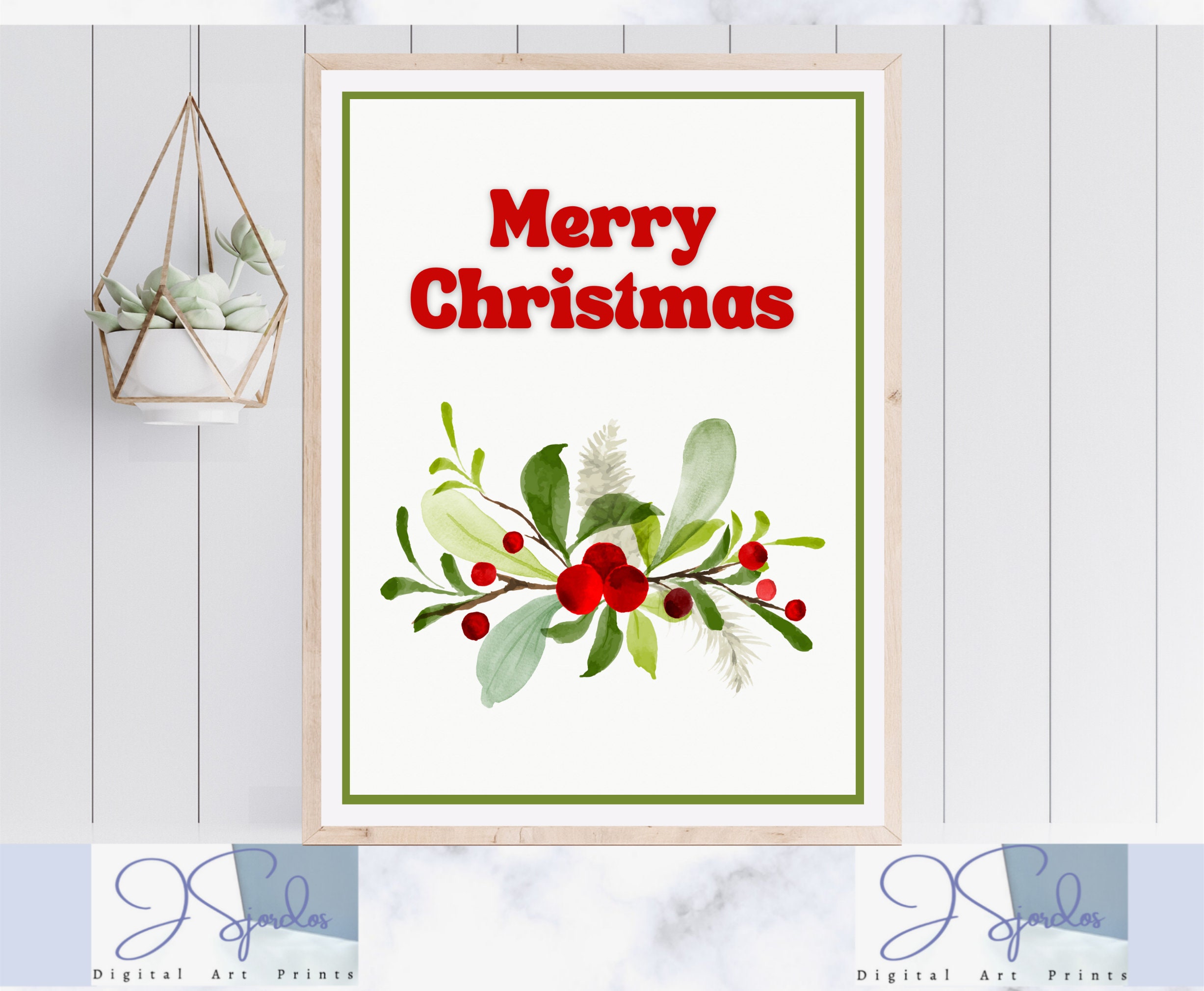 Christmas Decor for Walls, Festive Christmas Wall Art, Merry Christmas ...
