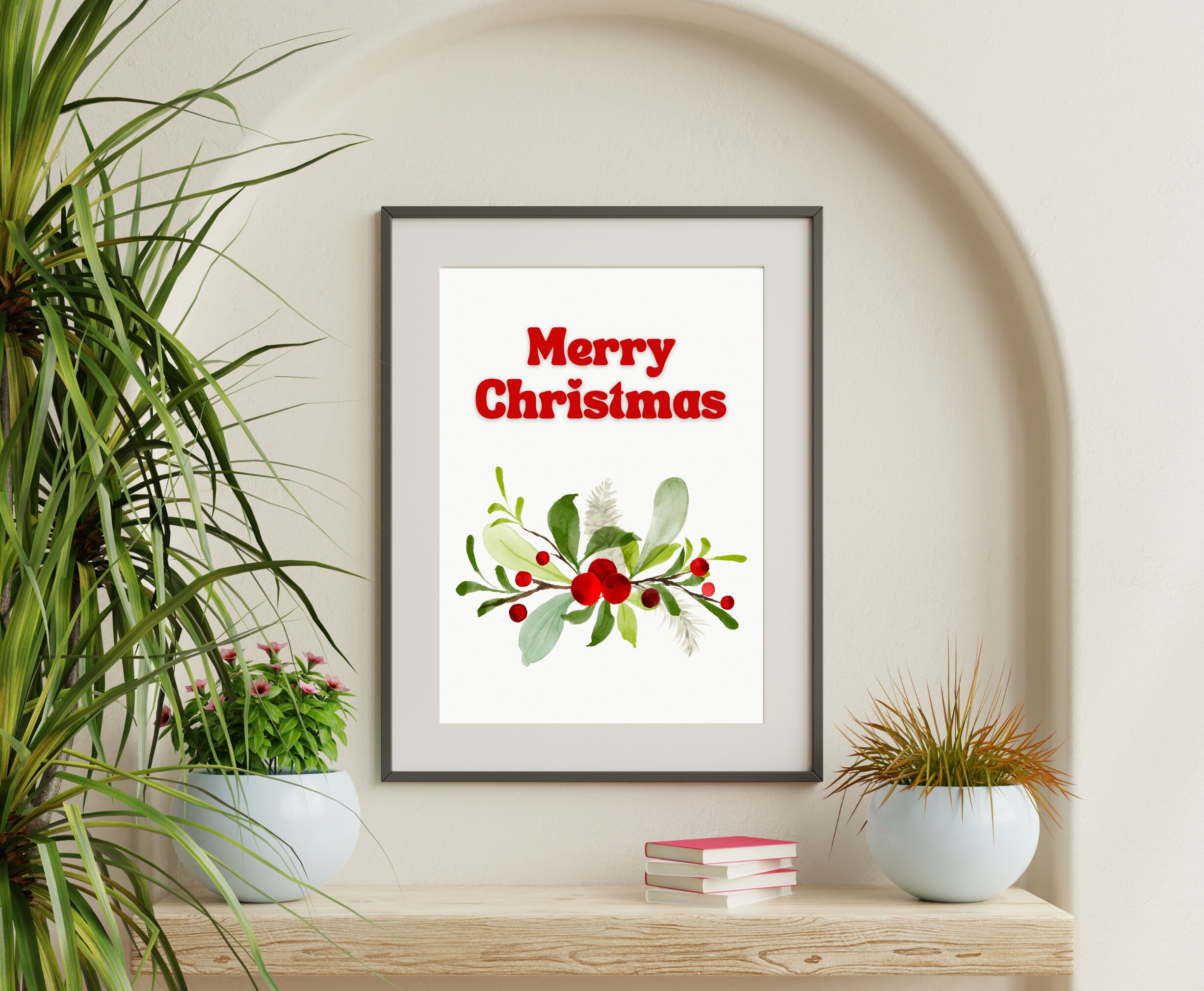 Christmas Decor for Walls, Festive Christmas Wall Art, Merry Christmas ...