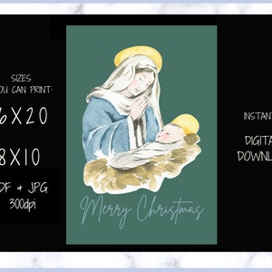 Printable Religious Christmas Wall Decor, Christian Wall Art ...