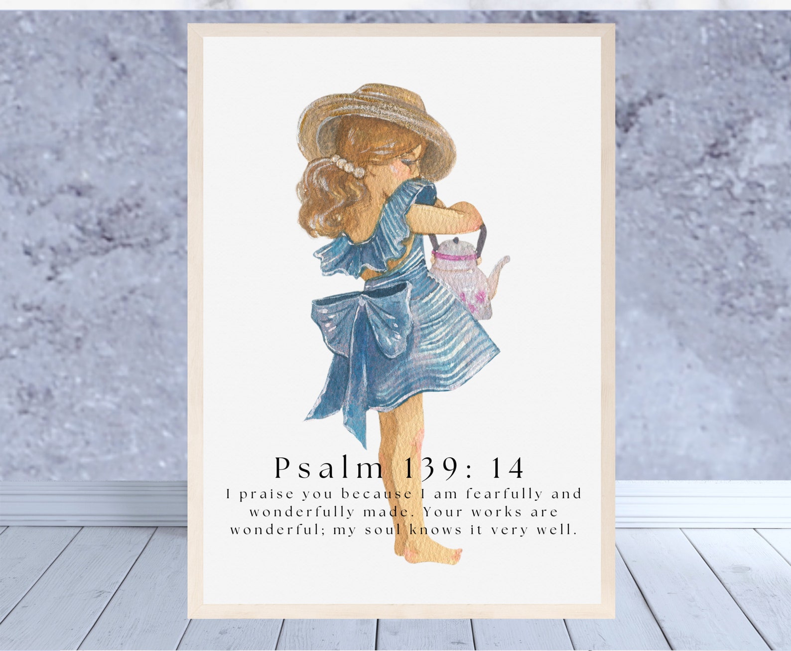 Little Girl With Teapot Christian Wall Art, Christian Gifts, Scripture ...