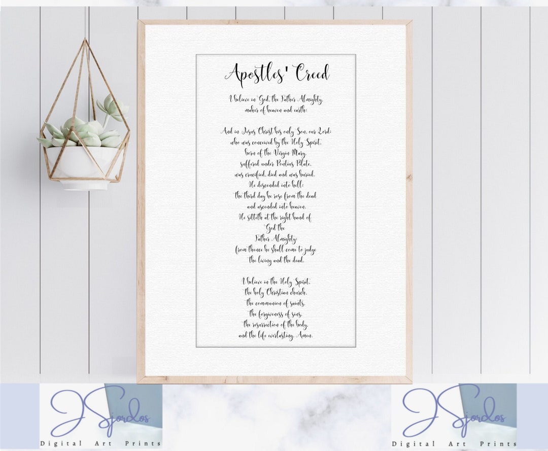 The Apostles' Creed Printable Pdf, Christian Statement of Faith ...