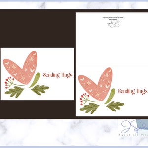 Printable Greeting Card, Sending Hugs Card Download, Cards Sending Hugs ...