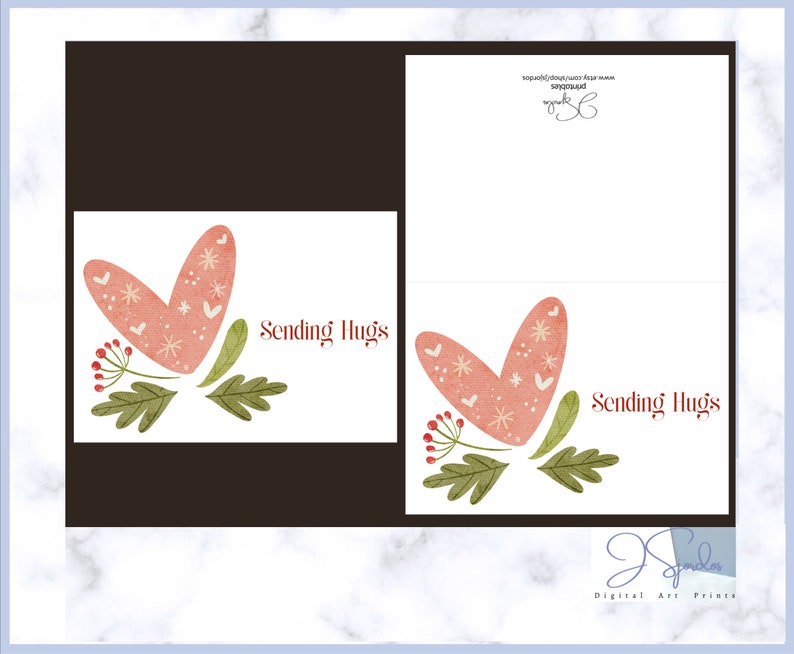 Printable Greeting Card, Sending Hugs Card Download, Cards Sending Hugs ...