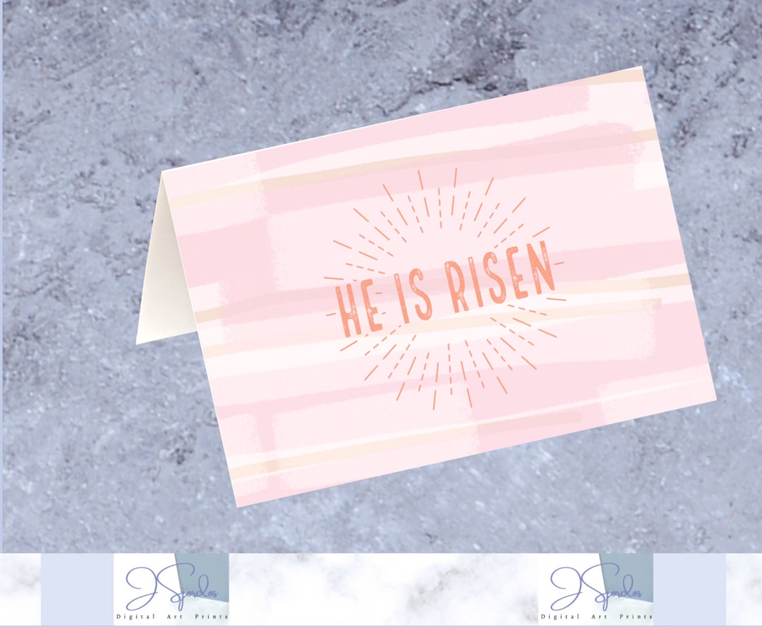 Printable He is Risen Card, Resurrection Day, Religious Easter Cards ...