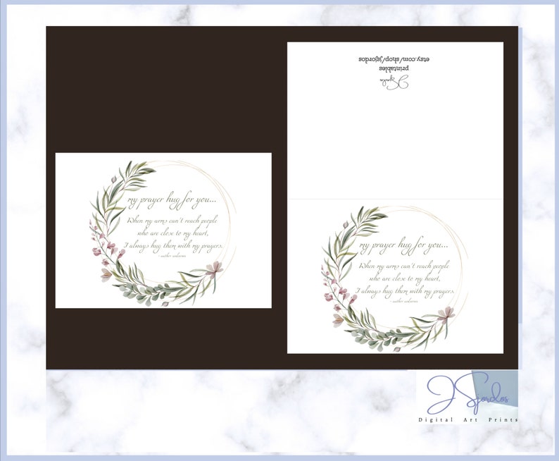 My Prayer Hug Card, Printable Cards Praying for You, Card for Friend ...